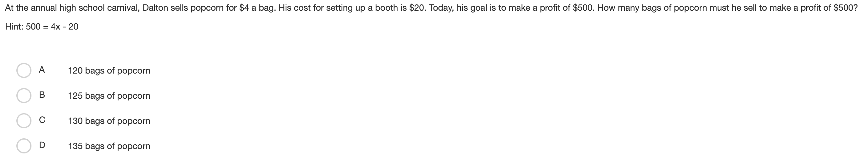 Solved At the annual high school carnival, Dalton sells | Chegg.com