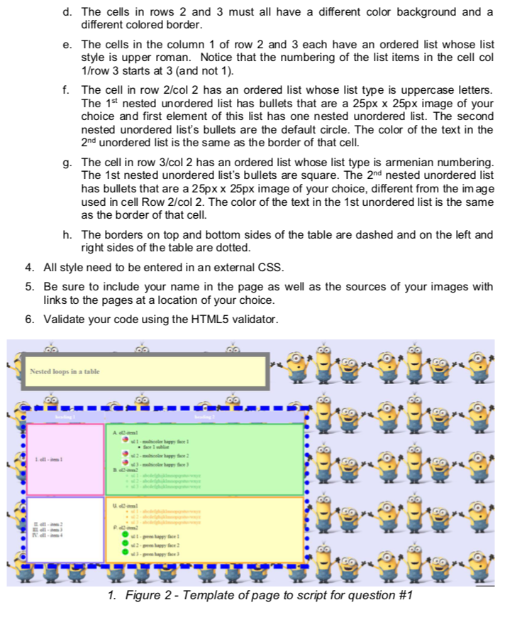 Q uestion #1 :-Formatting a list and table/External | Chegg.com
