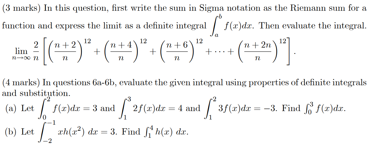 Solved 1 (4 marks) In questions 3a-3b, use the given | Chegg.com