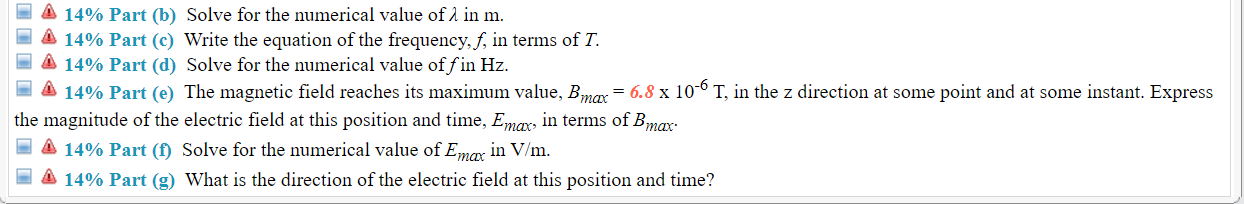 Solved Class Management Help HW 12 EM waves and Nature of | Chegg.com
