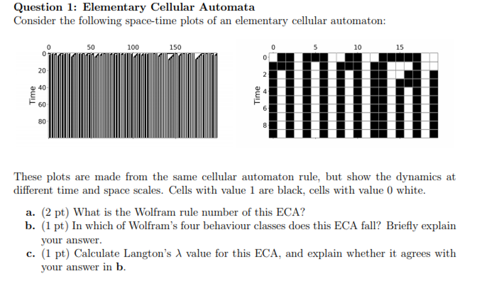 Question 1: Elementary Cellular Automata Consider the | Chegg.com