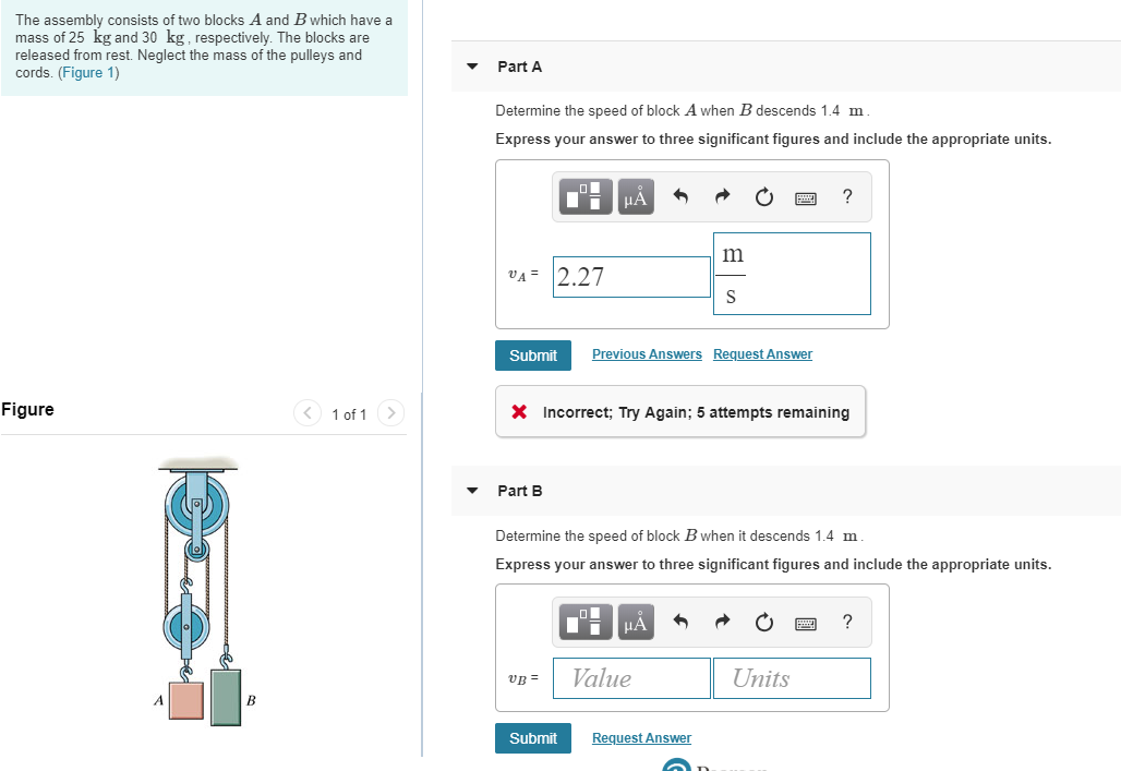 Solved The assembly consists of two blocks A and B which | Chegg.com