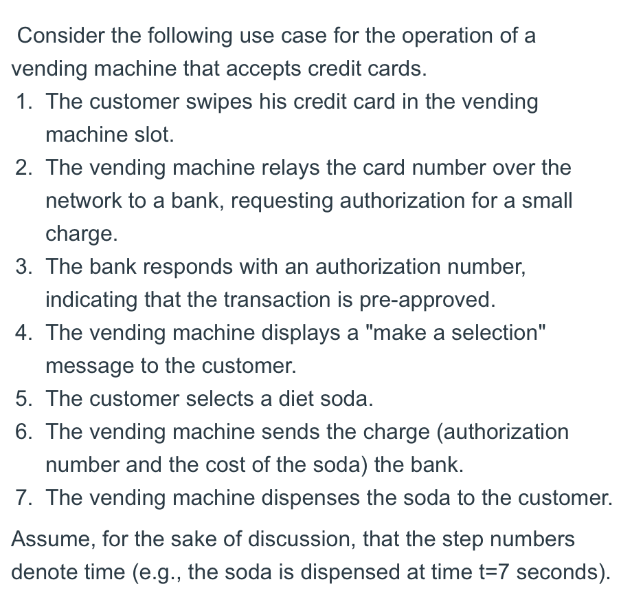 Solved Consider the following use case for the operation of | Chegg.com