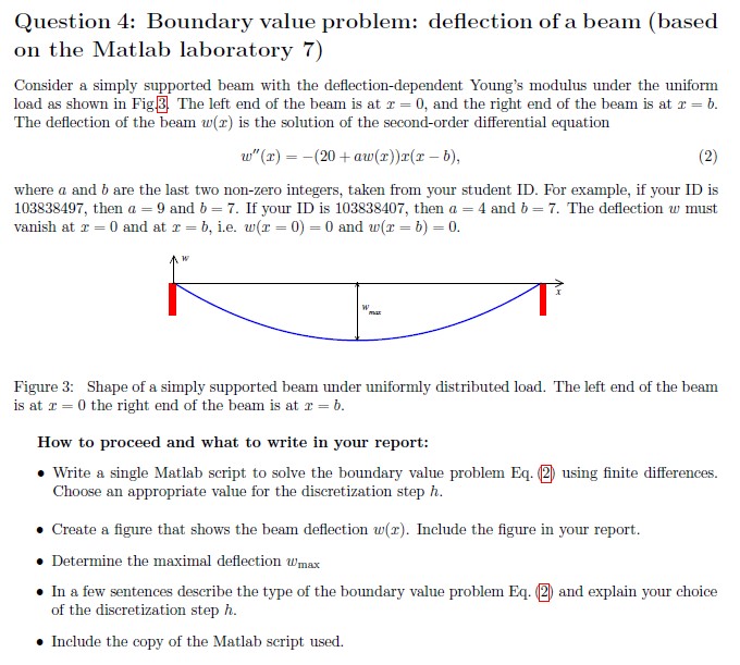 Solved Question 4: Boundary value problem: deflection of a | Chegg.com