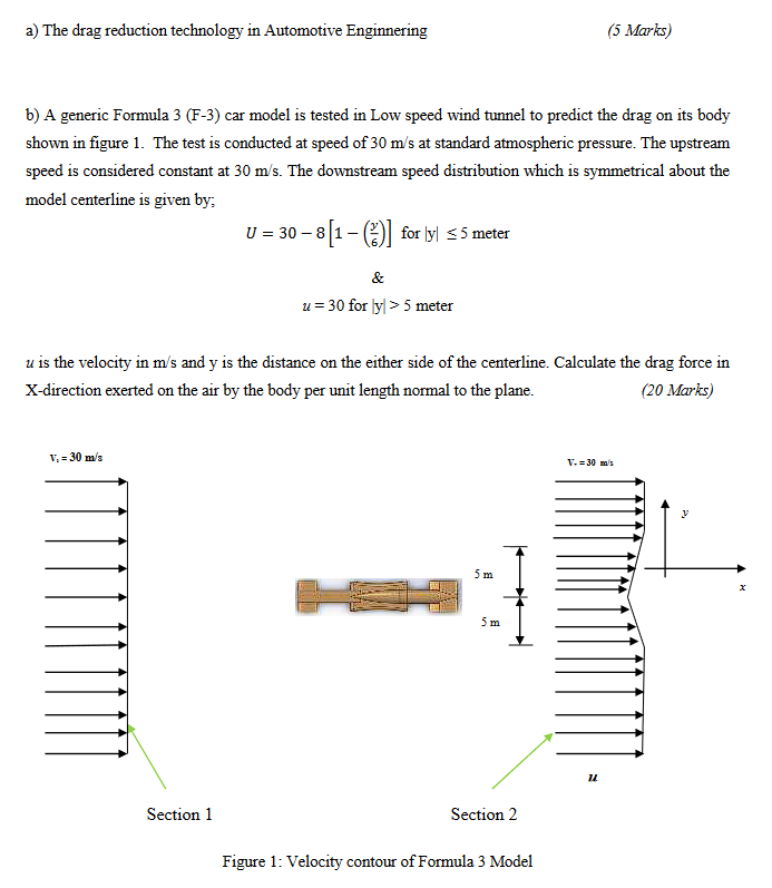 Solved a) The drag reduction technology in Automotive | Chegg.com