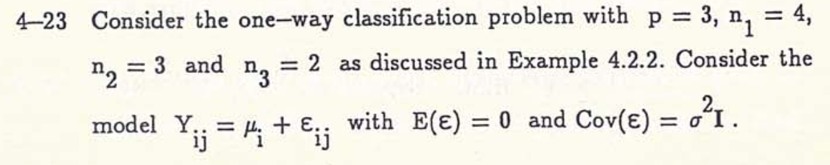 Solved 4–23 Consider the one-way classification problem with | Chegg.com