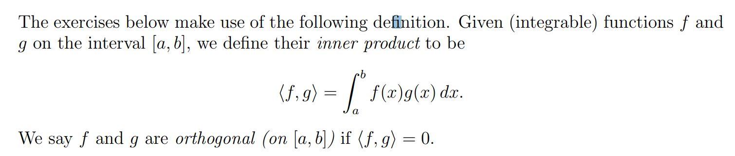 Solved The exercises below make use of the following | Chegg.com