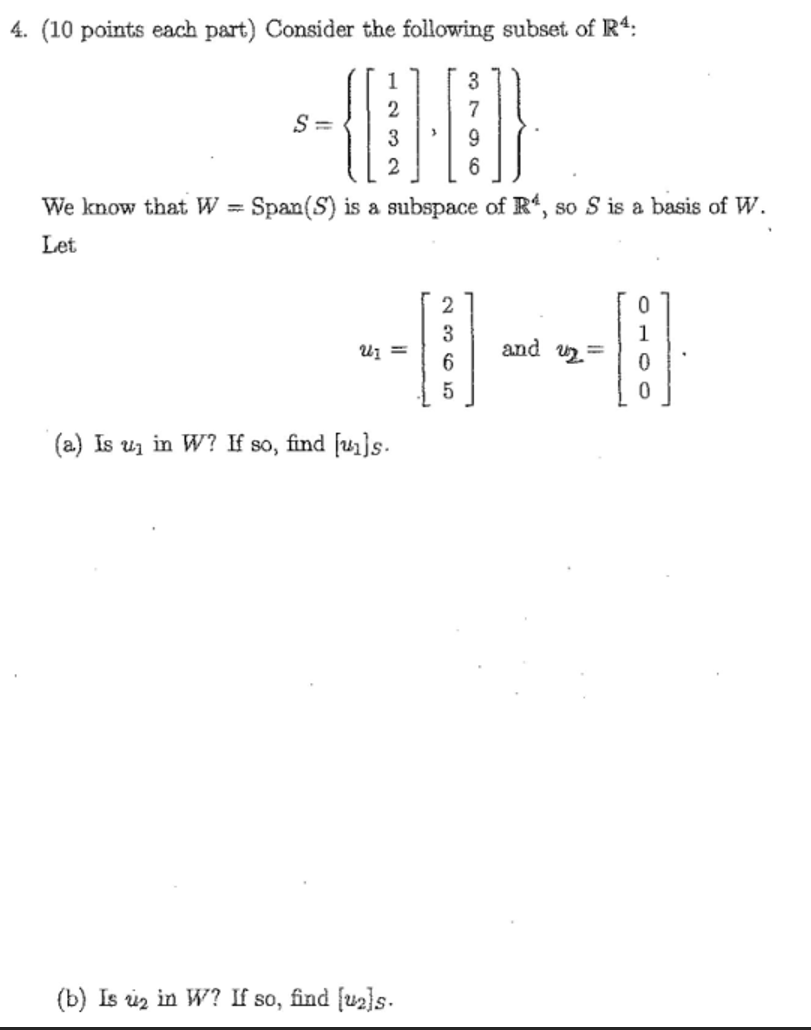 Solved 4. (10 points each part) Consider the following | Chegg.com