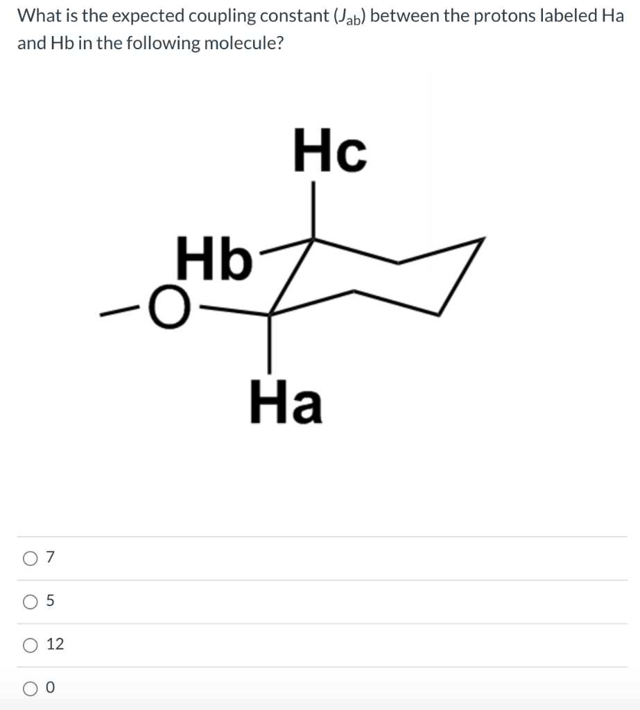 Solved What is the expected coupling constant (Jab) between | Chegg.com
