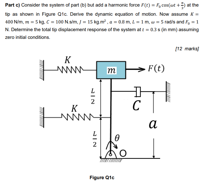 Solved Part c) Consider the system of part (b) but add a | Chegg.com