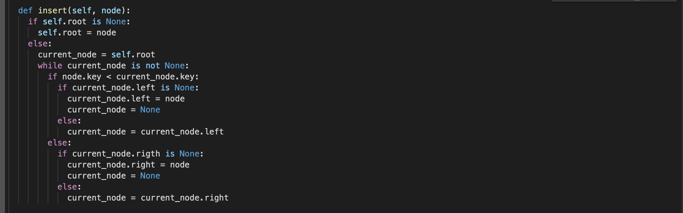 Solved else: parent = current_node current_node = | Chegg.com