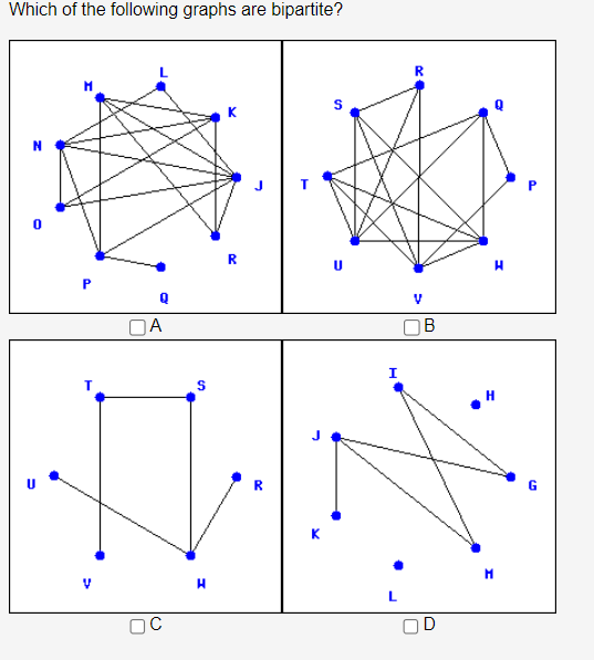 Solved Which of the following graphs are bipartite? | Chegg.com