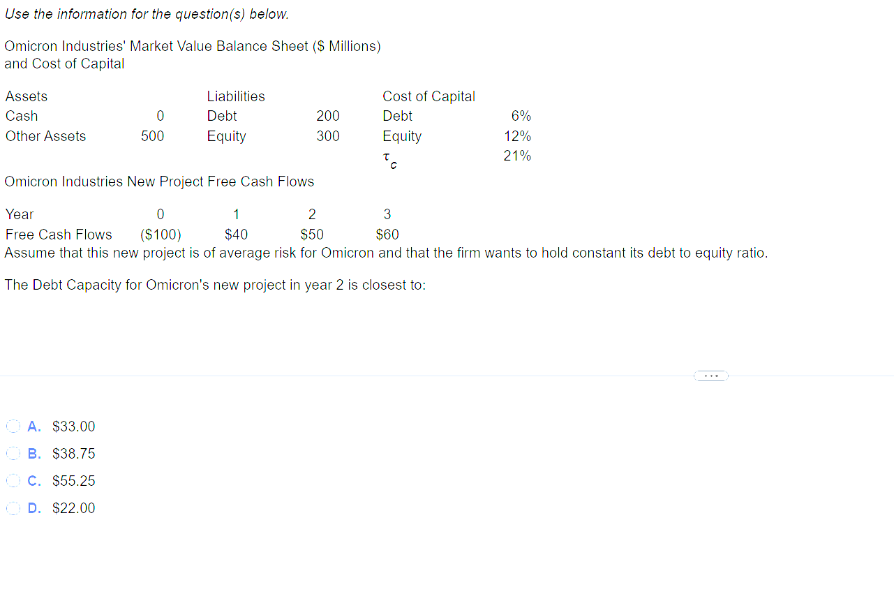 Solved Use the information for the question(s) below. | Chegg.com