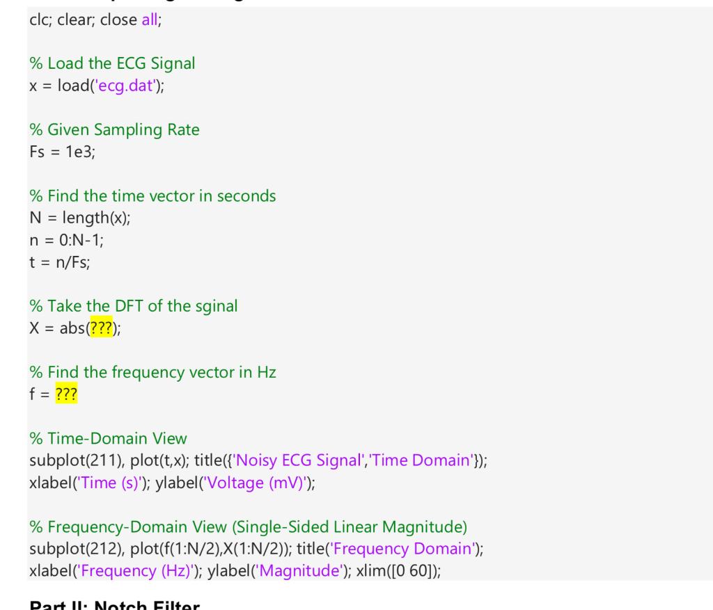 Solved Given a voltage signal 'ecg.dat' which represent an | Chegg.com