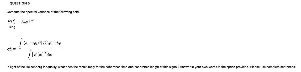 Solved Compute The Spectral Variance Of The Following Field