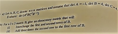 Solved rA, B, C denote nxn matrices and assume that det AI | Chegg.com