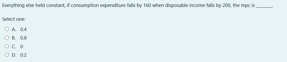 Solved Everything else held constant, if consumption | Chegg.com