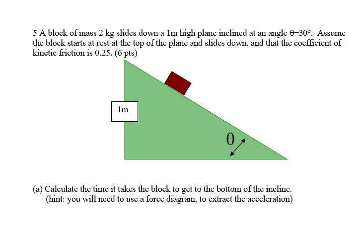 Solved 1. Calculate the time it takes the block to get to | Chegg.com