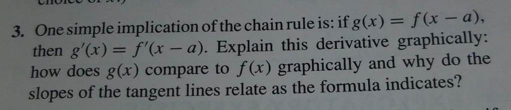 Solved One simple implication ofthe chain rule is: | Chegg.com