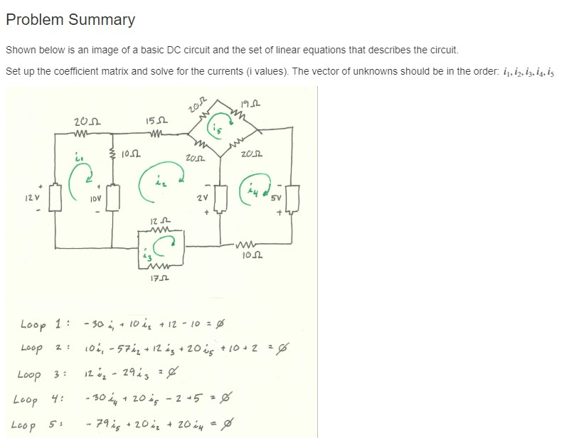 Solved Problem Summary Shown below is an image of a basic DC | Chegg.com