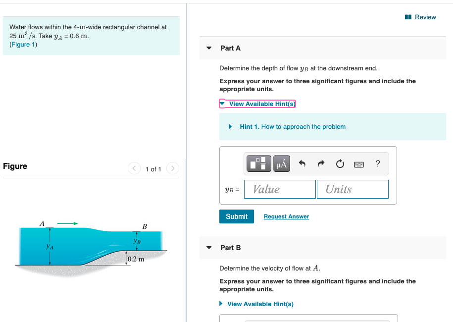 Solved Review Water flows within the 4-m-wide rectangular | Chegg.com