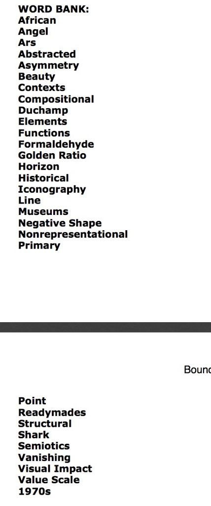 Solved: Instructions: Use The Words From The Word Bank Bel... | Chegg.com
