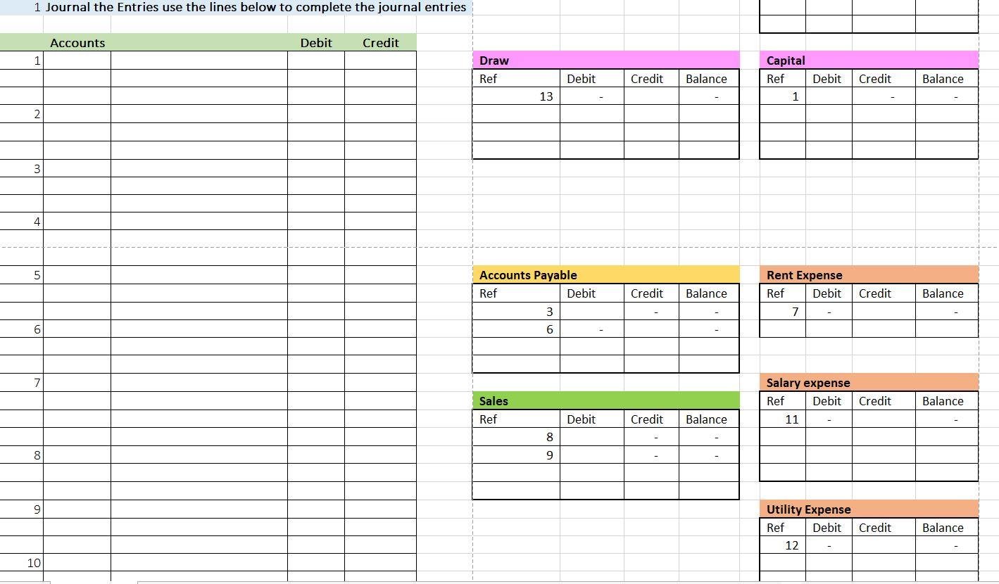 Solved Accounting Problem Instructions 1 Journal The