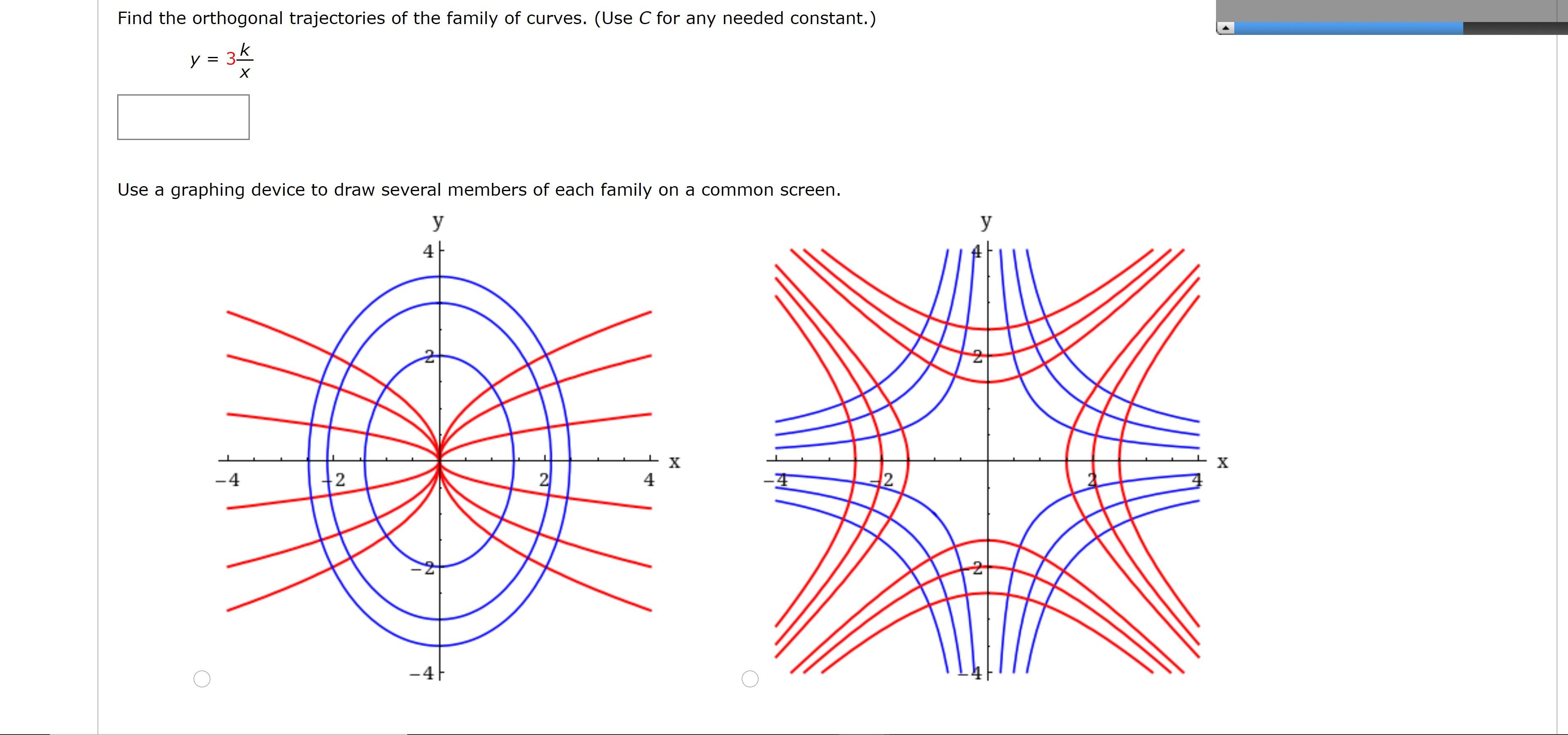 Solved Find the orthogonal trajectories of the family of | Chegg.com