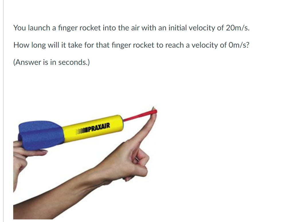 Solved You launch a finger rocket into the air with an | Chegg.com