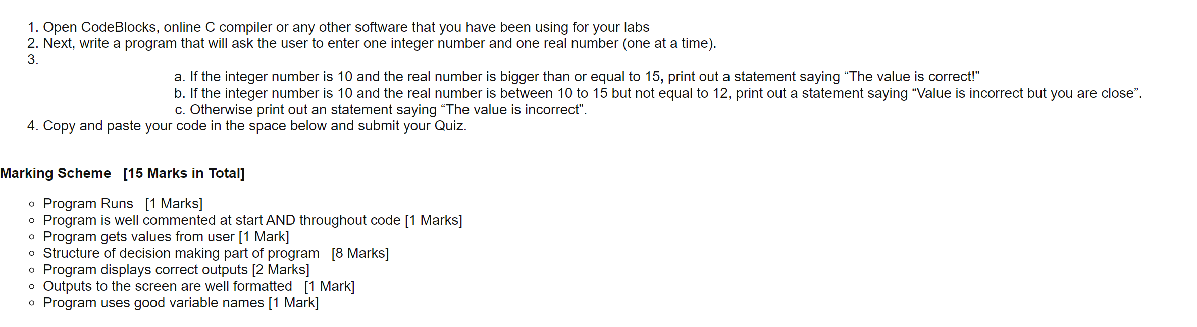 Solved 1. Open CodeBlocks, online C compiler or any other | Chegg.com