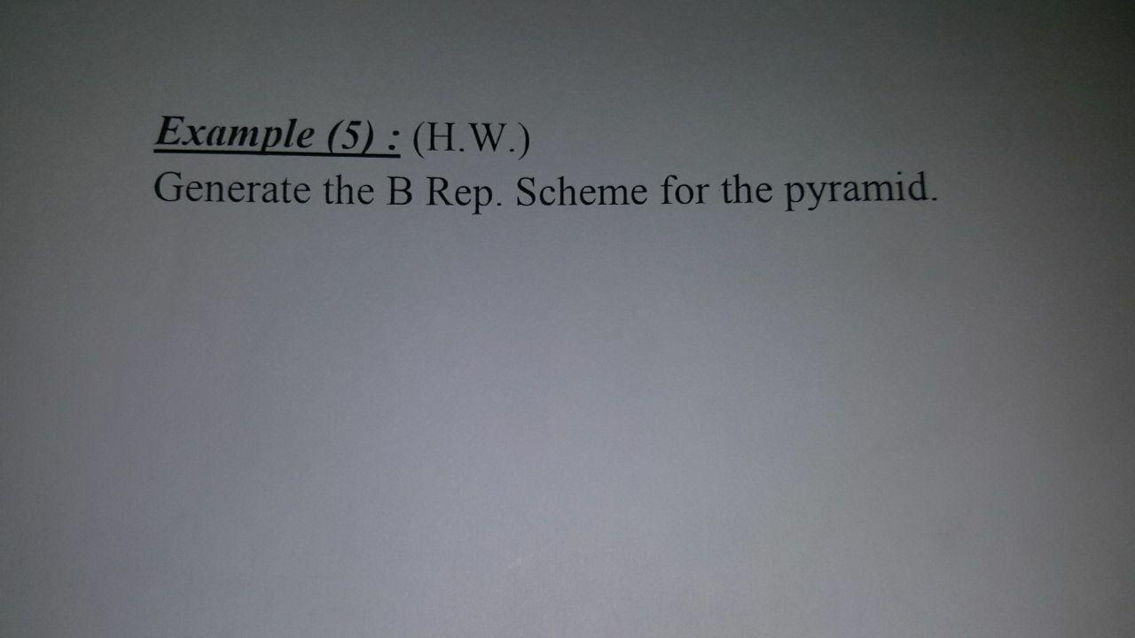 Solved Example (5) : (H.W.) Generate the B Rep. Scheme for | Chegg.com