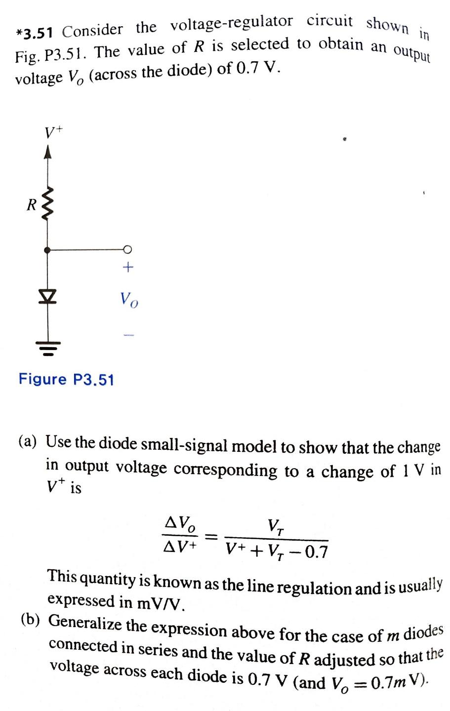 Solved *3.51 Consider the voltage-regulator circuit shown in | Chegg.com