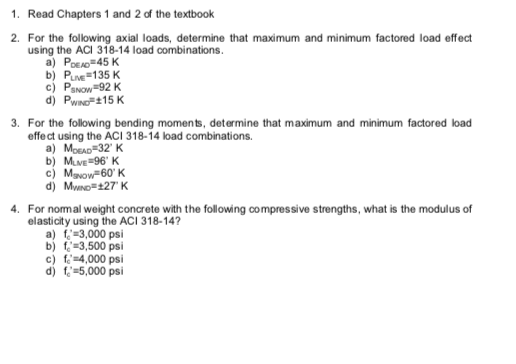Solved 1. Read Chapters 1 and 2 of the textbook 2. For the | Chegg.com