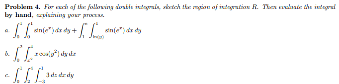 Solved Problem 4. For each of the following double | Chegg.com