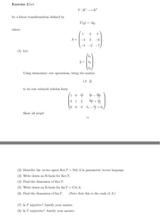 Solved Let T: R^3 rightarrow R^3 be a linear transformation | Chegg.com
