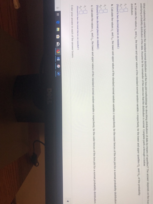 Solved the standard normal distribution and the box-plot | Chegg.com