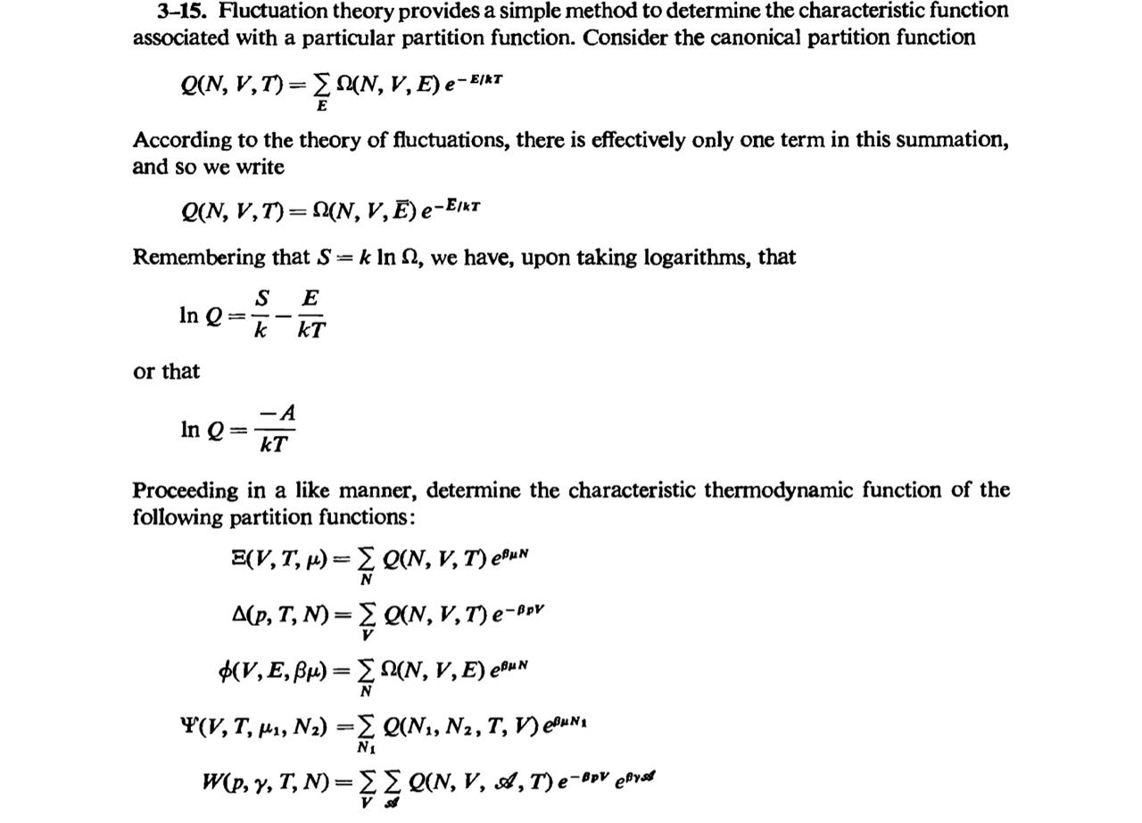 Solved Fluctuation theory provides a simple method to | Chegg.com