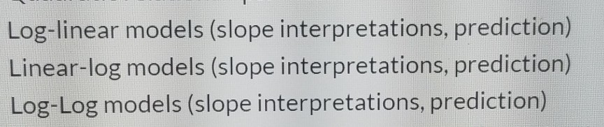 Solved Log-linear models (slope interpretations, prediction) | Chegg.com