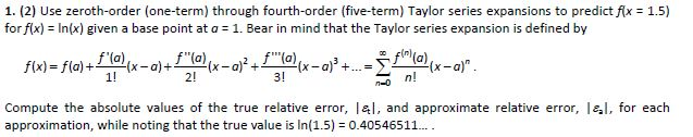 Solved 1. (2) Use zeroth-order (one-term) through | Chegg.com