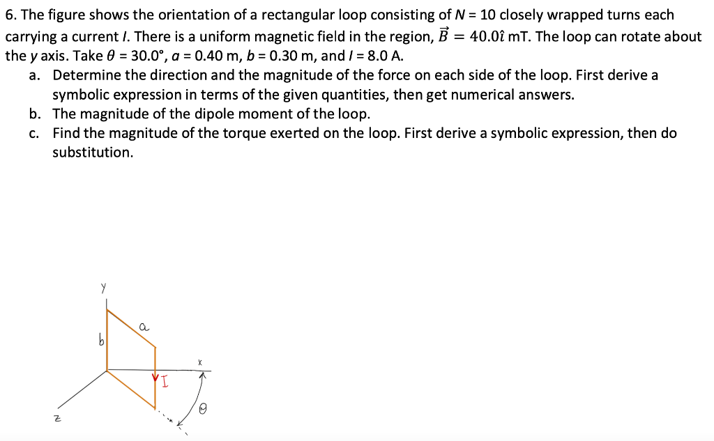 Solved 6. The figure shows the orientation of a rectangular | Chegg.com