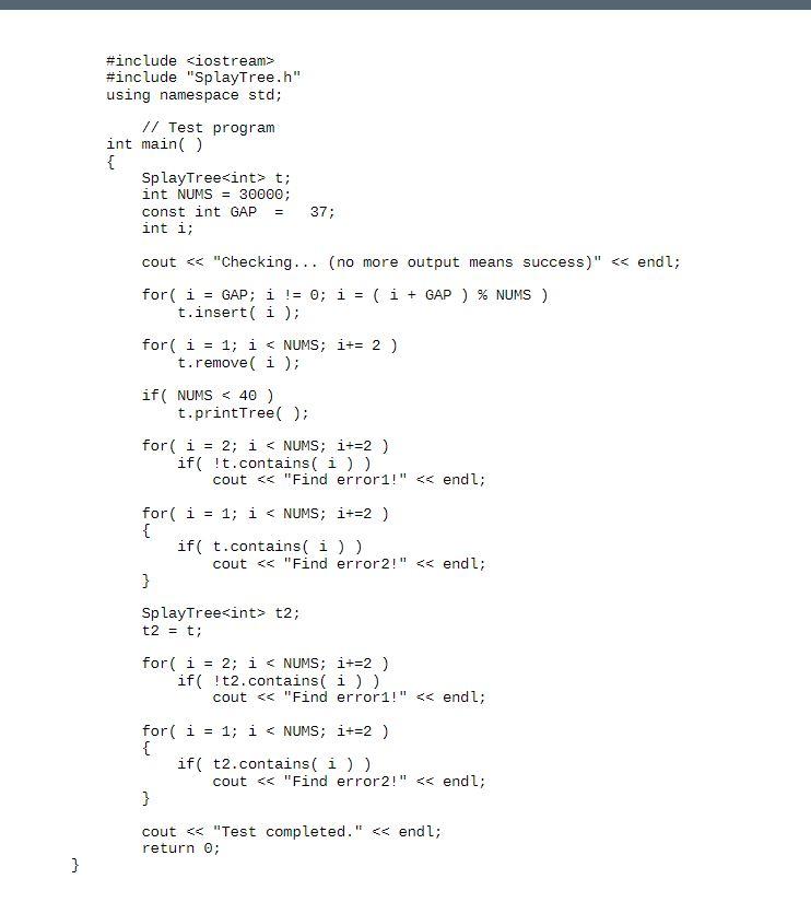 Solved Write the findMin() function in Splay Tree class | Chegg.com