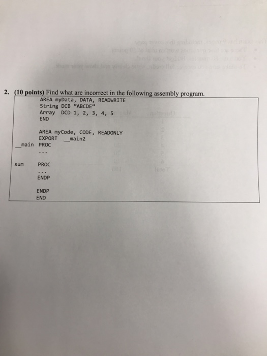 Solved 2. (10 points) Find what are incorrect in the | Chegg.com