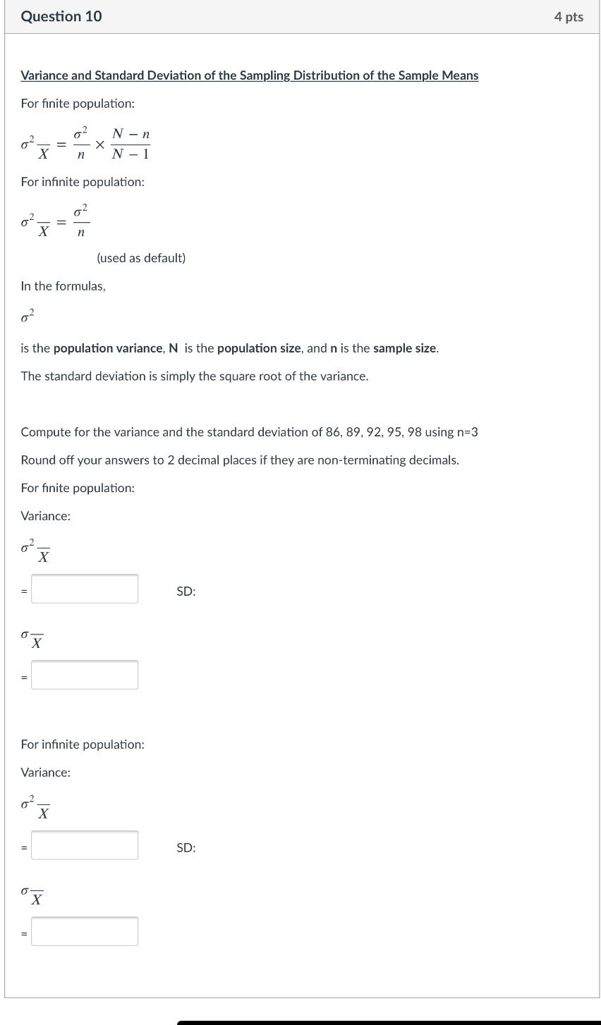 Solved Question 5 2 pts Constructing the Sampling | Chegg.com