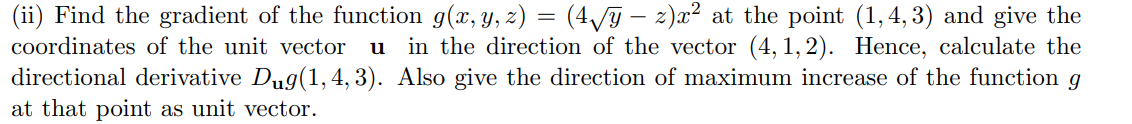 Solved (ii) Find the gradient of the function | Chegg.com
