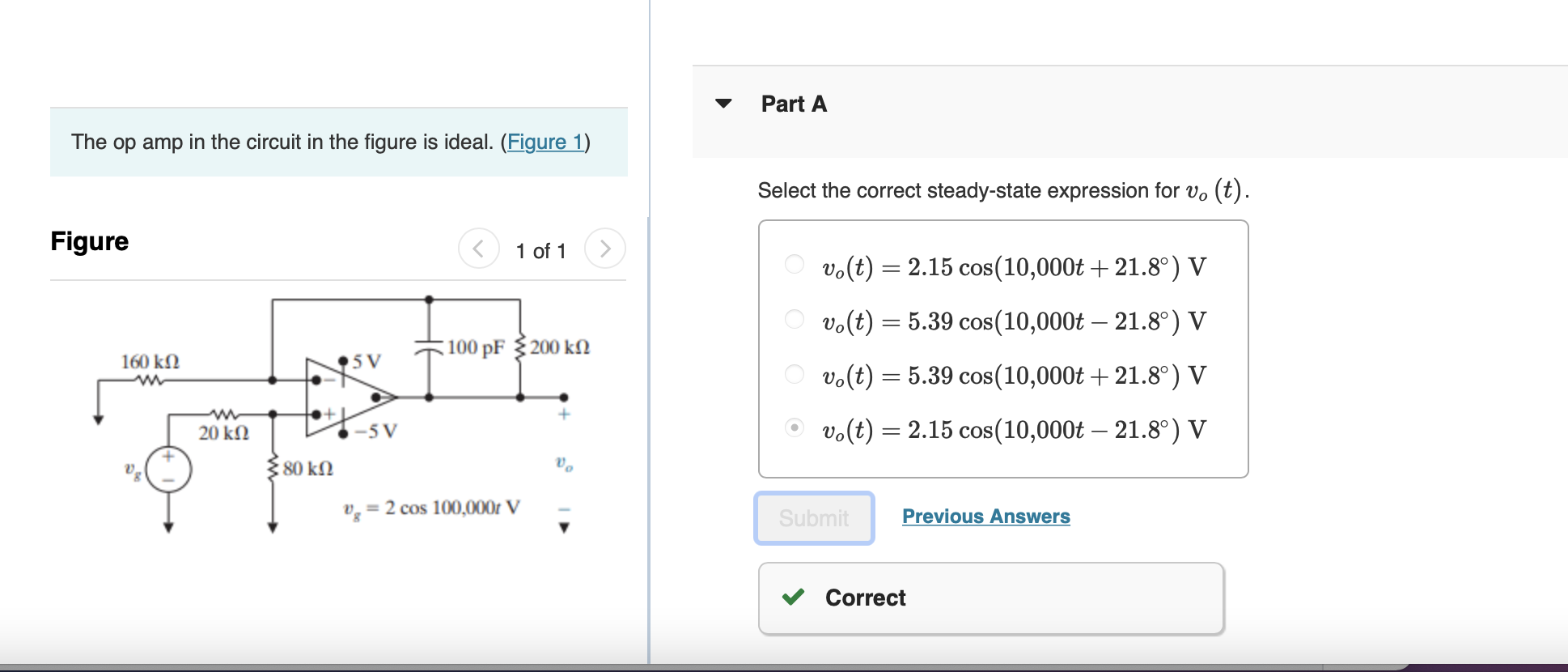 Solved The op amp in the circuit in the figure is ideal. | Chegg.com