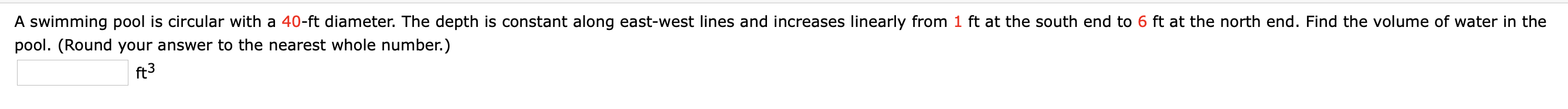 Solved A swimming pool is circular with a 40-ft diameter. | Chegg.com