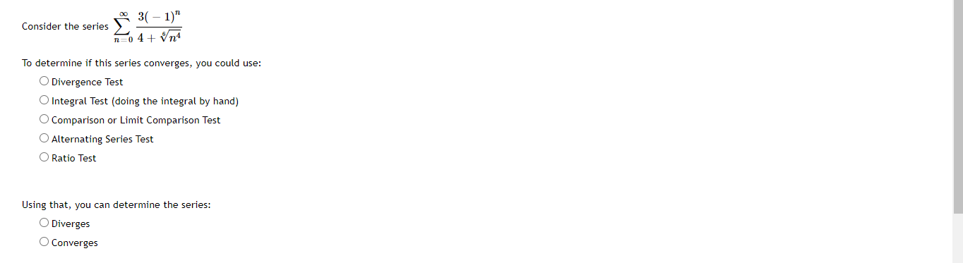 Solved 3 3( - 1)" Consider the series n=0 4+ 3n4 To | Chegg.com