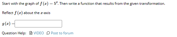 Solved Start with the graph of f(x)=5x. ﻿Then write a | Chegg.com