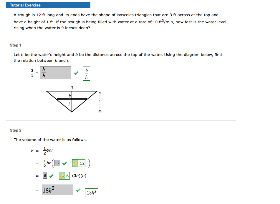 Solved Tutorial Exercise A trough is 12 ft long and its ends | Chegg.com