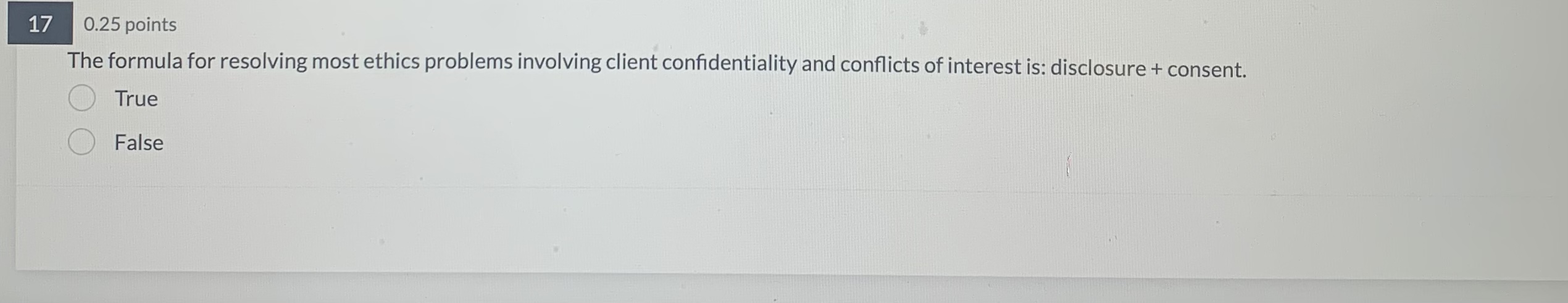 Solved 17,0.25 ﻿pointsThe formula for resolving most ethics | Chegg.com